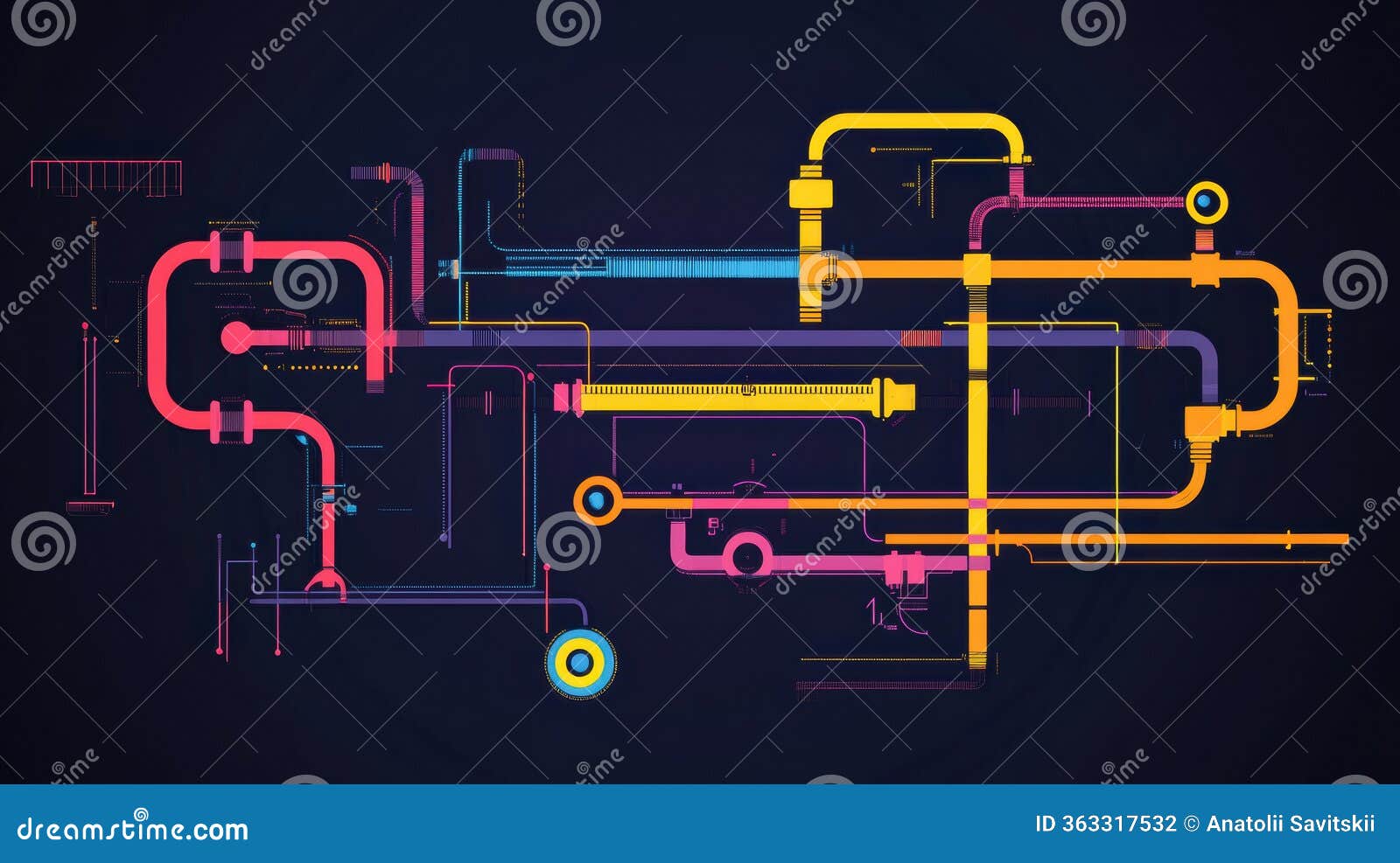 Visual Representation of Gas Pipelines and Flow Dynamics Illustrating ...