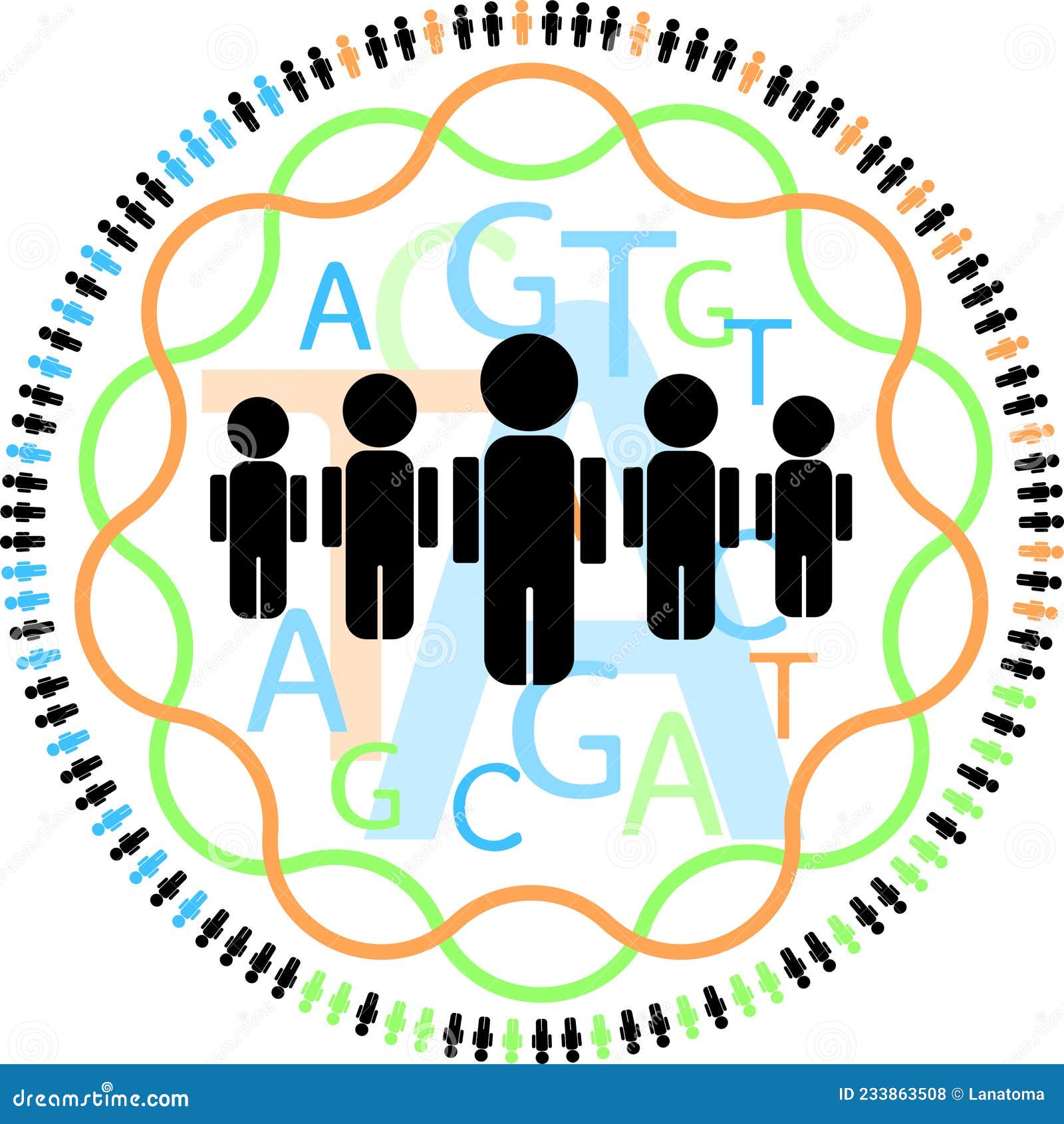 Visual Representation of Genetic Studies in Human Populations Stock ...