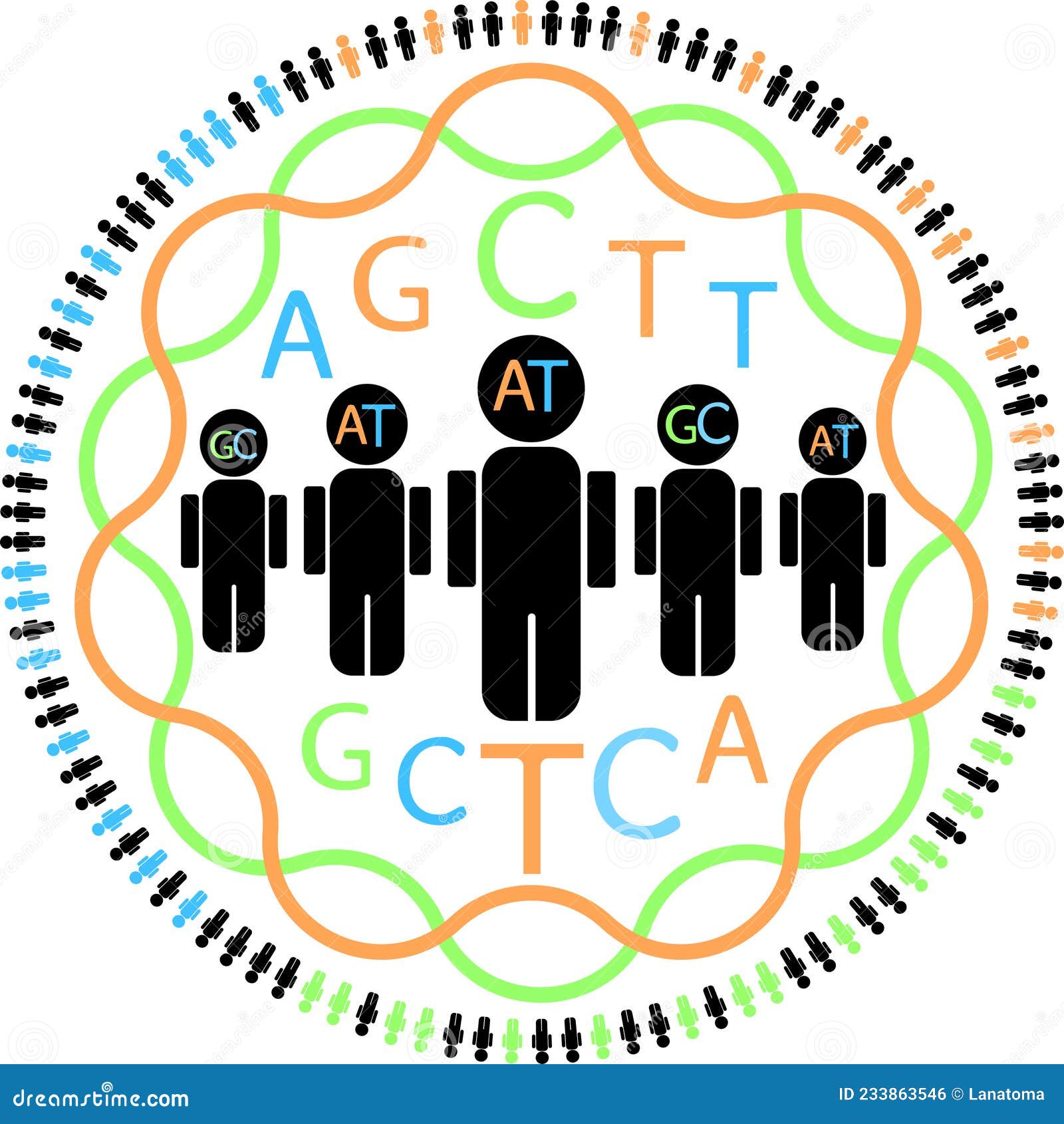 Visual Representation of Genetic Studies in Human Populations Stock ...