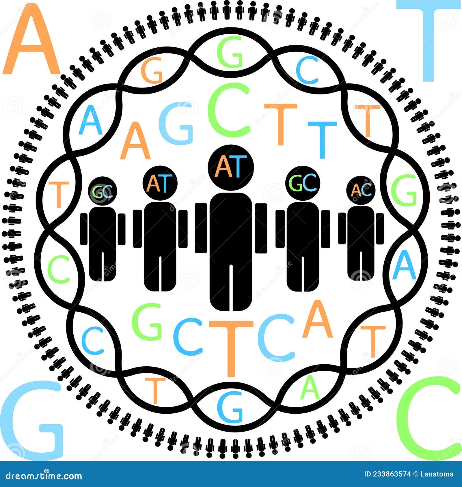Visual Representation of Genetic Studies in Human Populations Stock ...