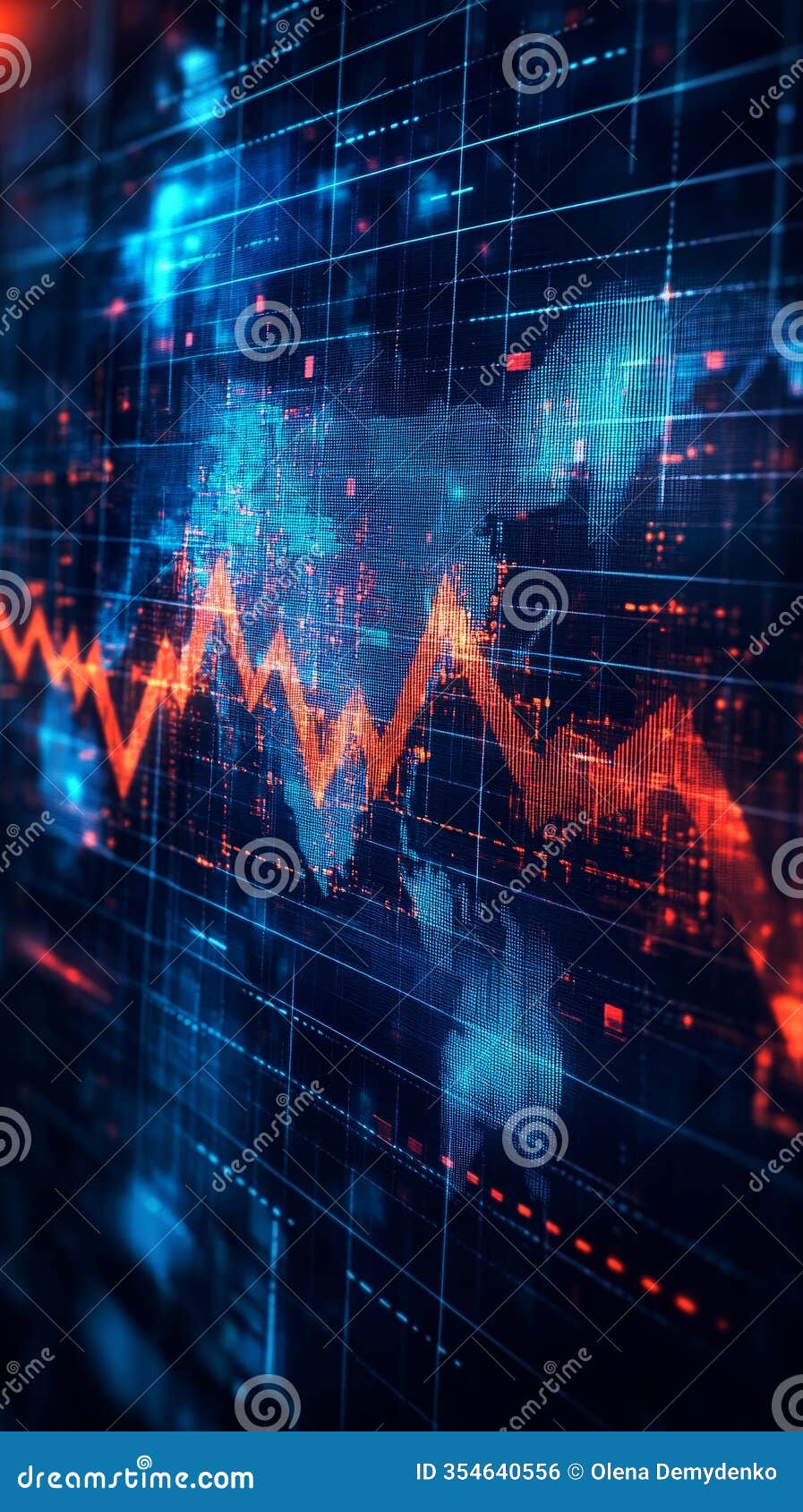 Visual Representation of Global Business Growth Shows Fluctuating Data ...