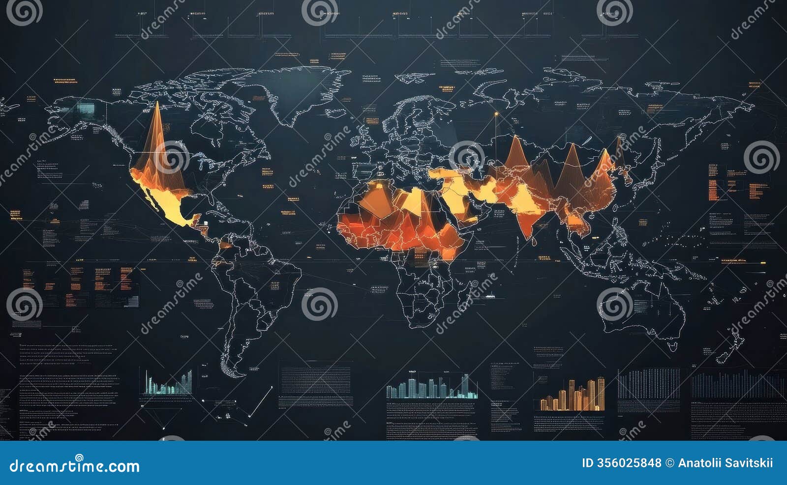 Visual Representation of Global Data Trends and Analytics Showing ...