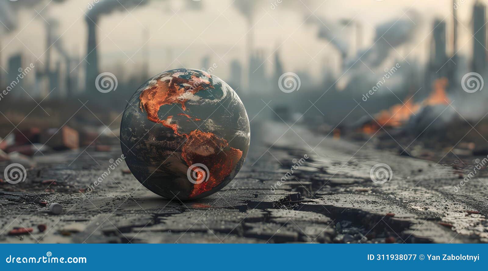 Visual Representation of Global Environmental Crisis with Pollution and ...