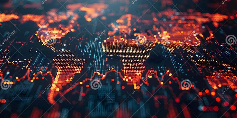 Visual Representation of Global Stock Markets As Interconnected Digital ...