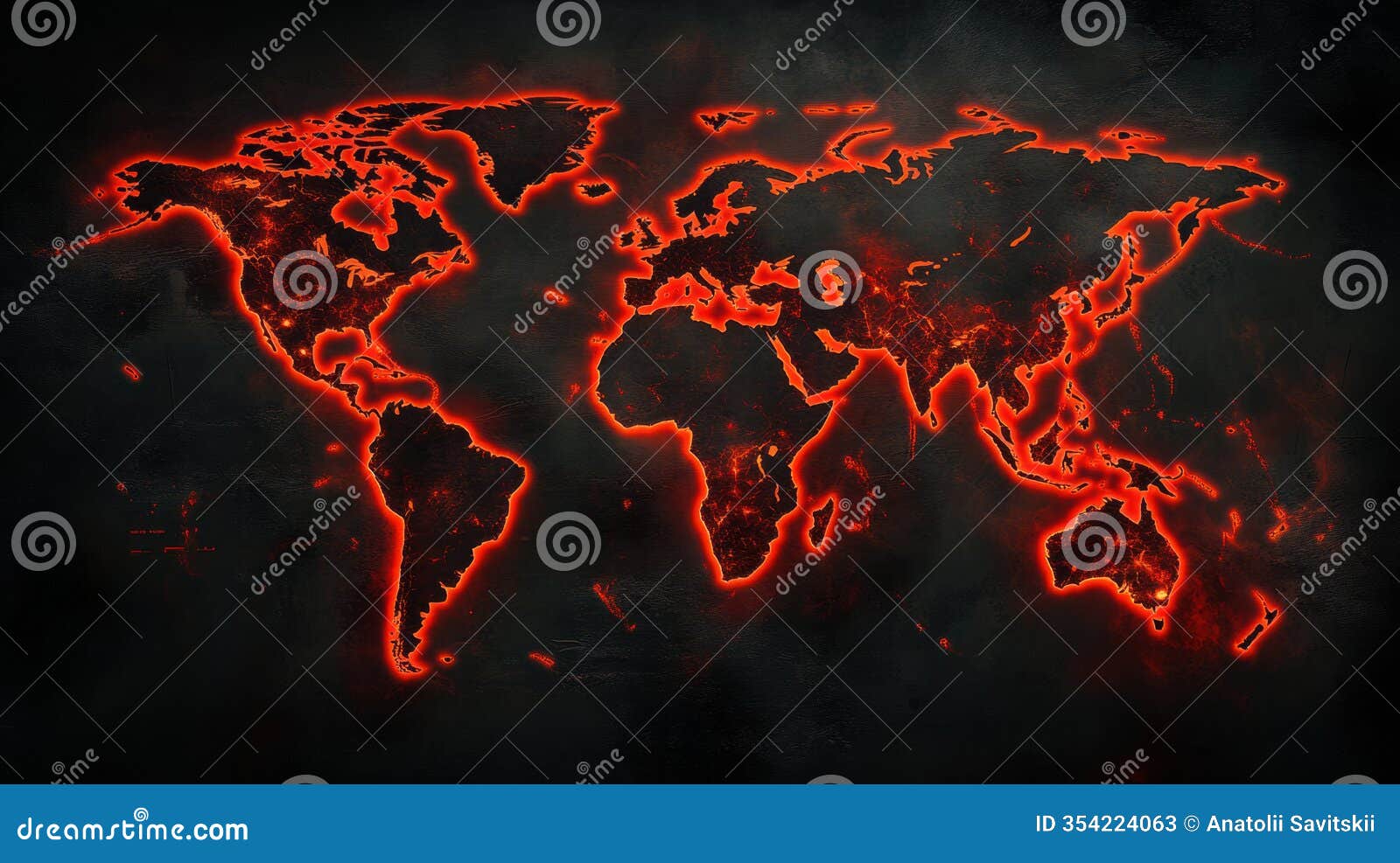 World Map Highlighting Zones of Viral Spread during a Global Health ...