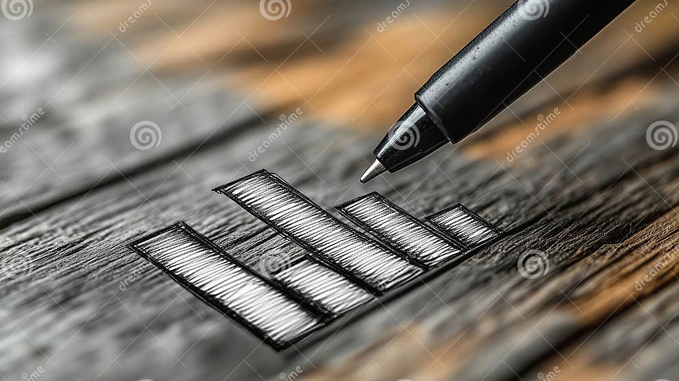 Visual Representation of Growth Metrics Using a Pen on Wood Stock ...