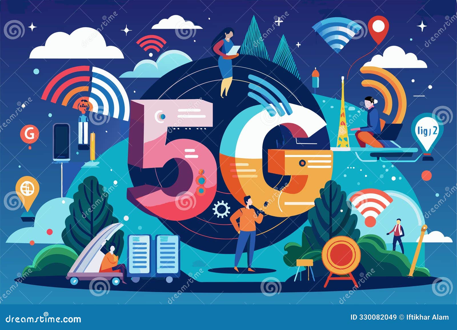 Visual Representation Highlighting Advancements in 5G Connectivity ...