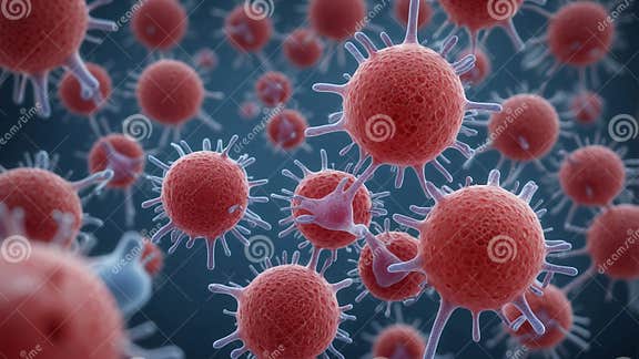 Microscopic View of Immune System Cells Showcasing Their Structure and ...