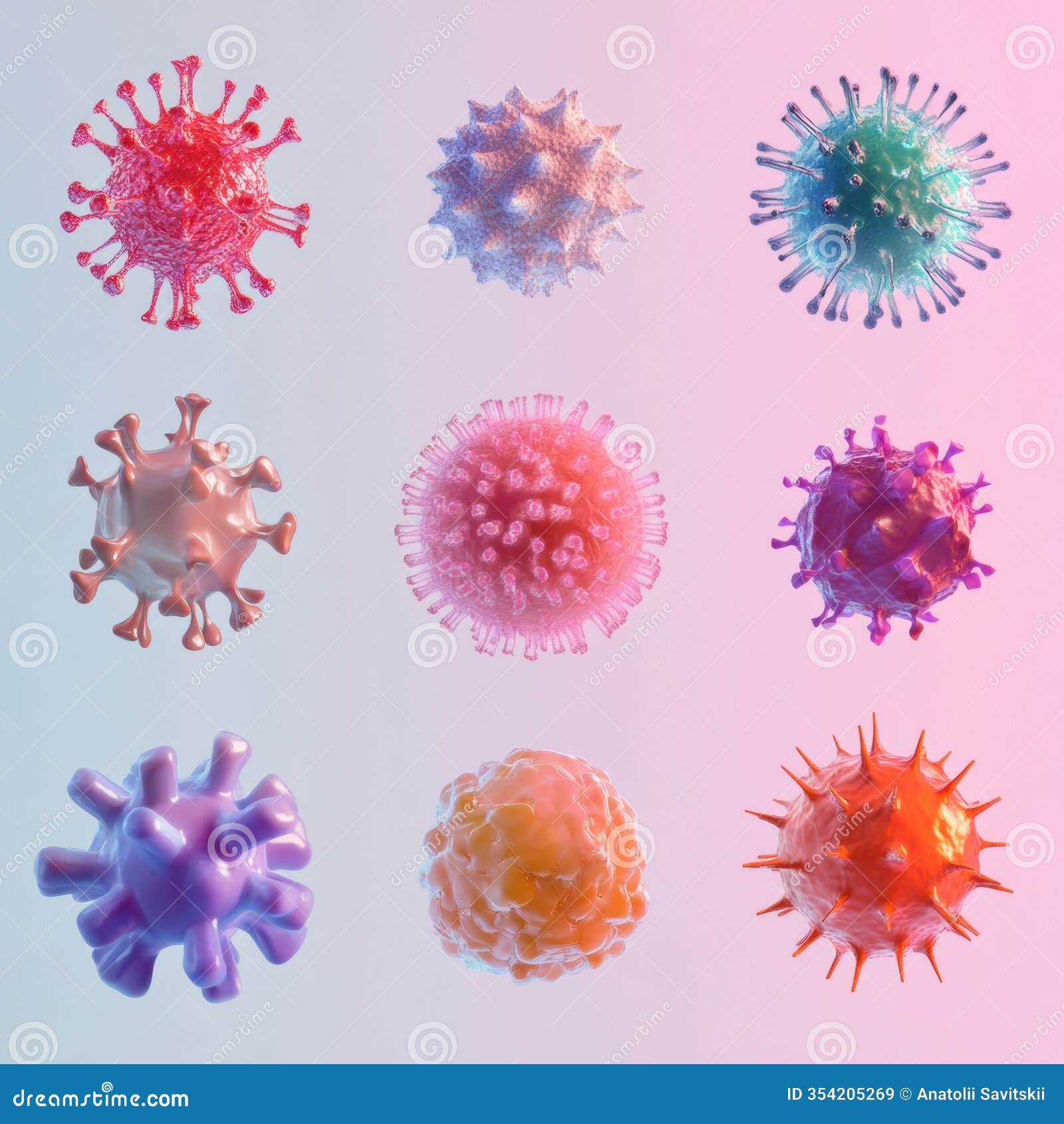 Progression of Virus Forms from Basic To Complex Showcasing Diverse ...