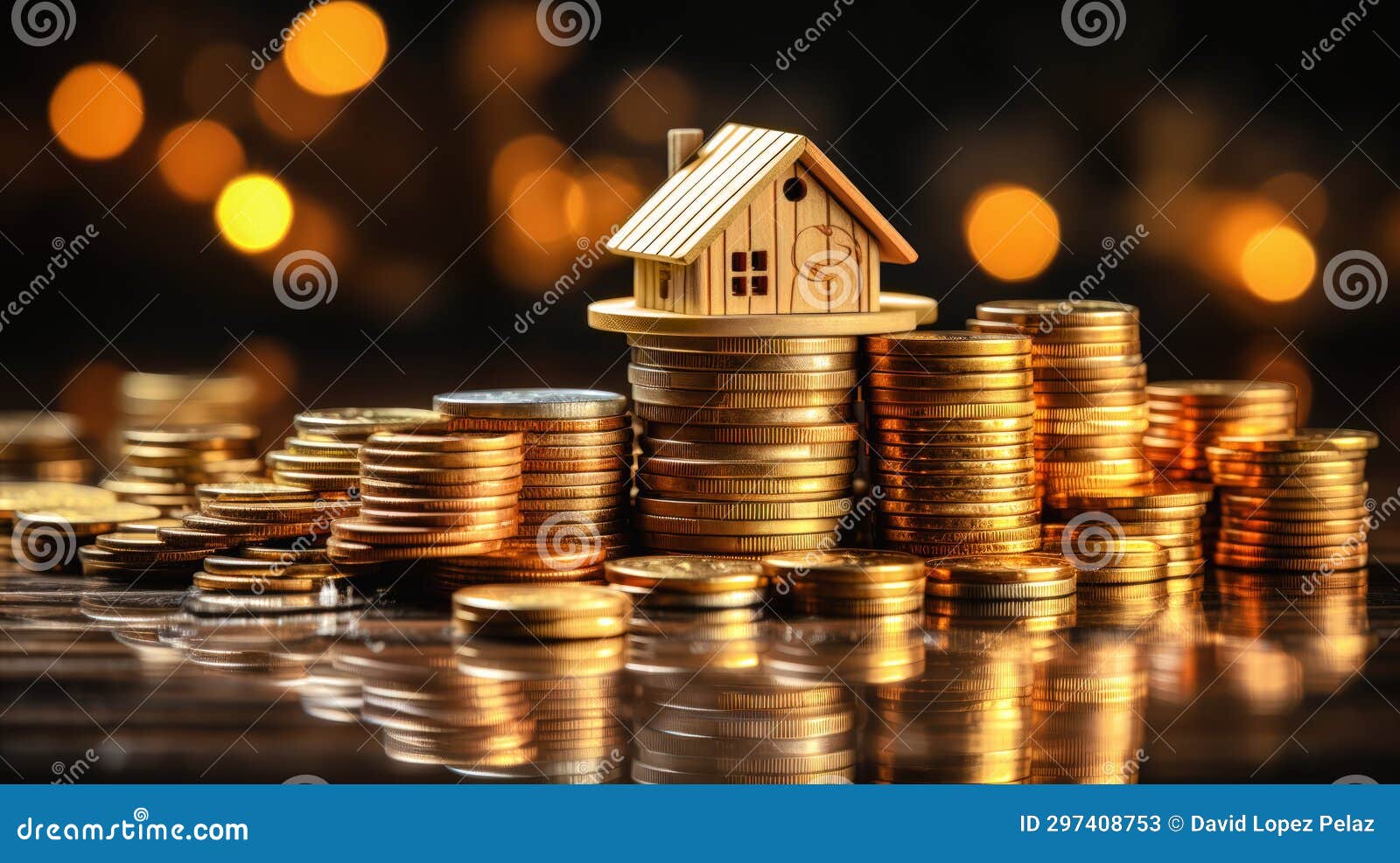 Model of a House on Piles of Coins. Savings and Investment Concept ...