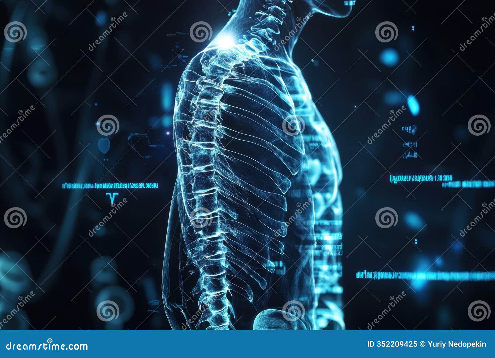 Visual Representation of Human Anatomy Highlighting the Spine and ...