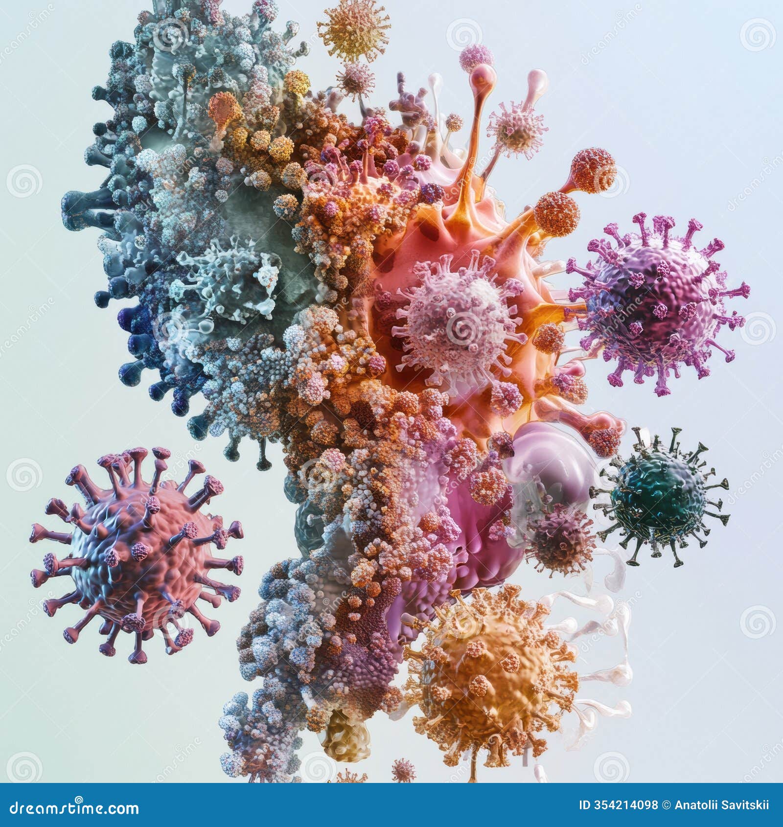 Progression of Virus Forms Showcasing Evolution from Simple To Complex ...