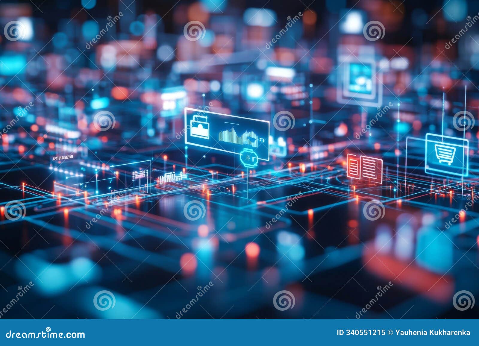 Interconnected Devices Forming Global Network Stock Illustration ...