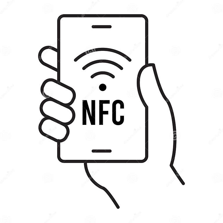 A Visual Representation of a Mobile Phone with a Hand and an NFC Icon ...