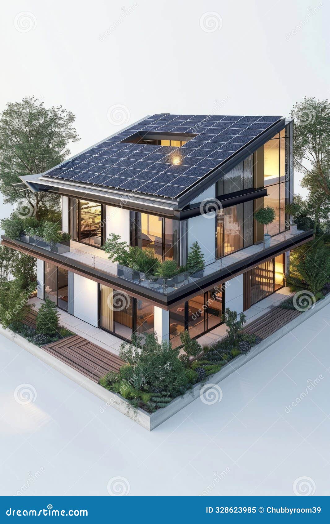 Visual Representation of a Modern Environmentally Friendly House Design ...