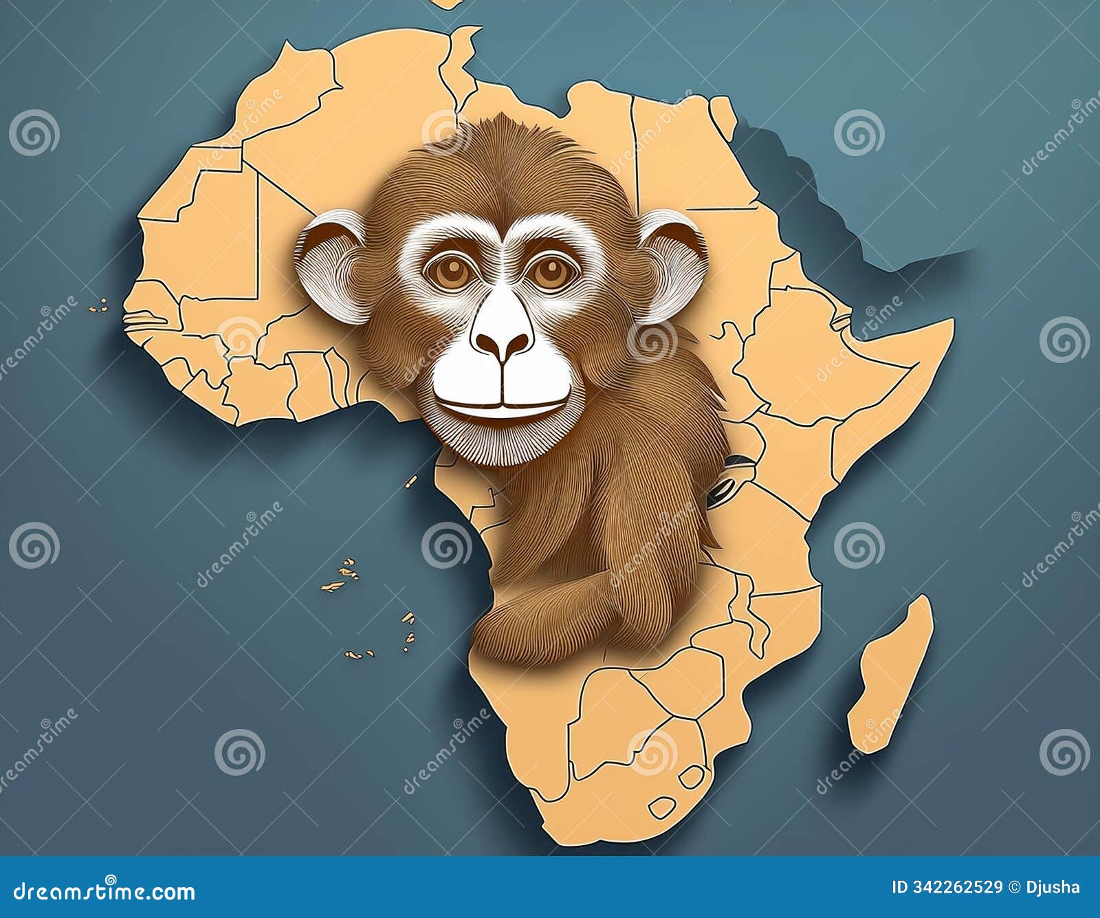 Monkey Illustration Highlighting the Presence of the Monkeypox Virus in ...