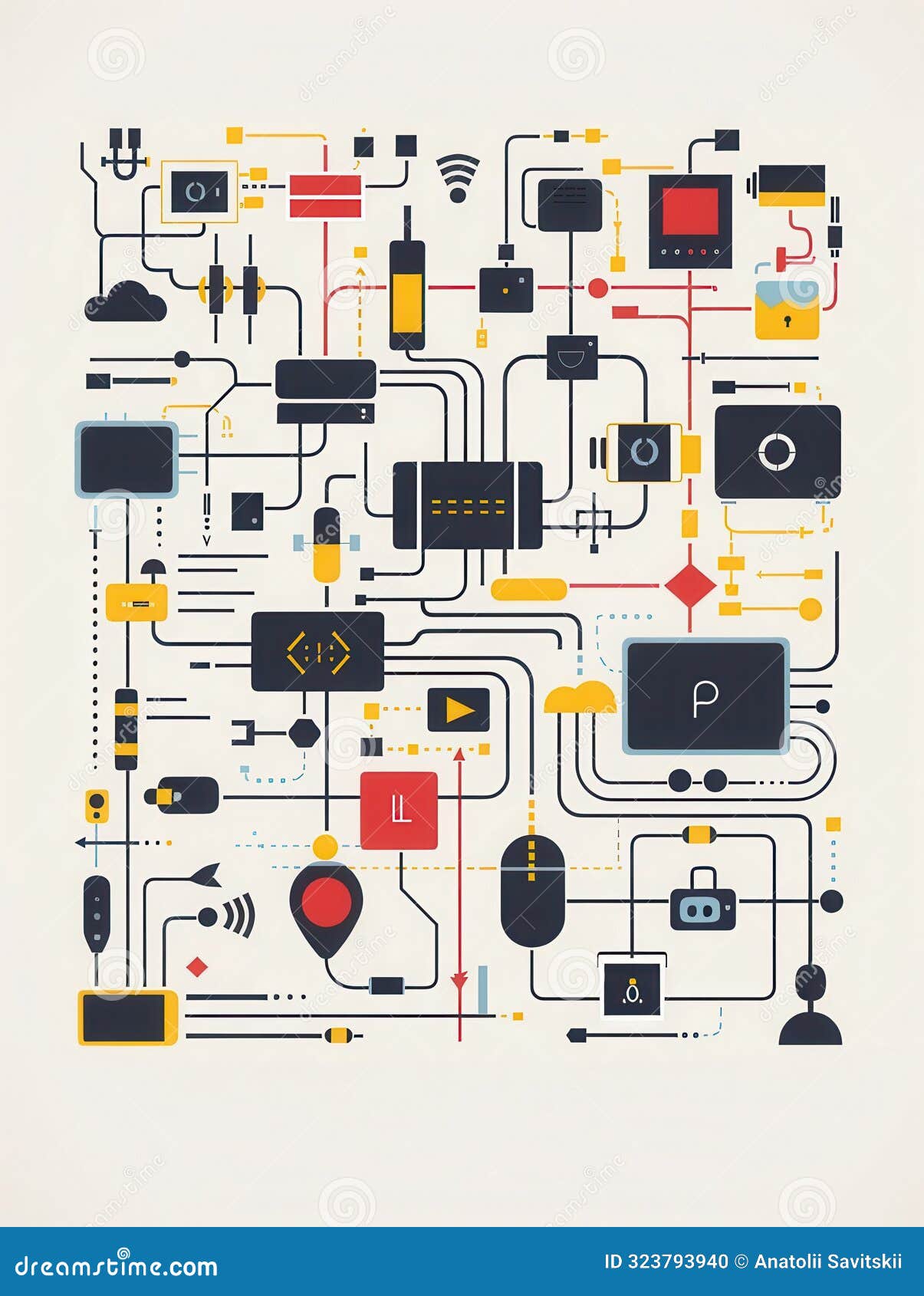 A Visual Representation of a Network, Showcasing Various Devices ...