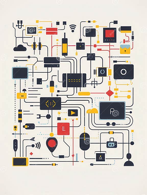 A Visual Representation of a Network, Showcasing Various Devices ...