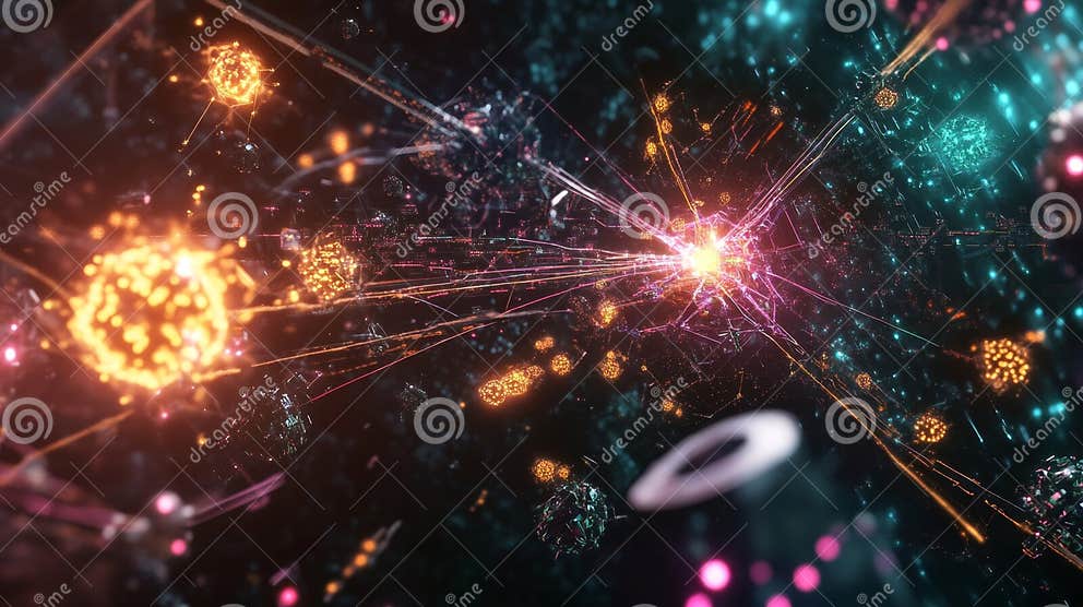 Visual Representation of a Network Under Siege with Abstract Elements ...