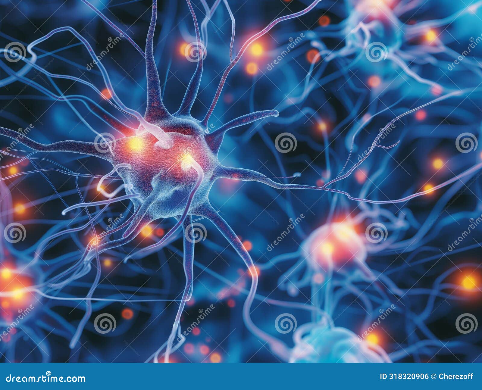 Neural Network Activity Close-Up Stock Photo - Image of brainwaves ...
