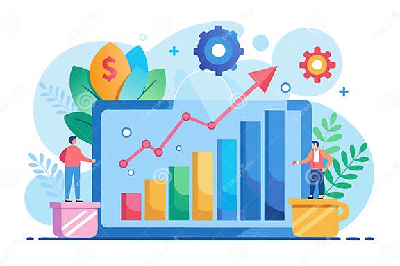 Visual Representation of Performance Growth Data with Charts, Symbols ...