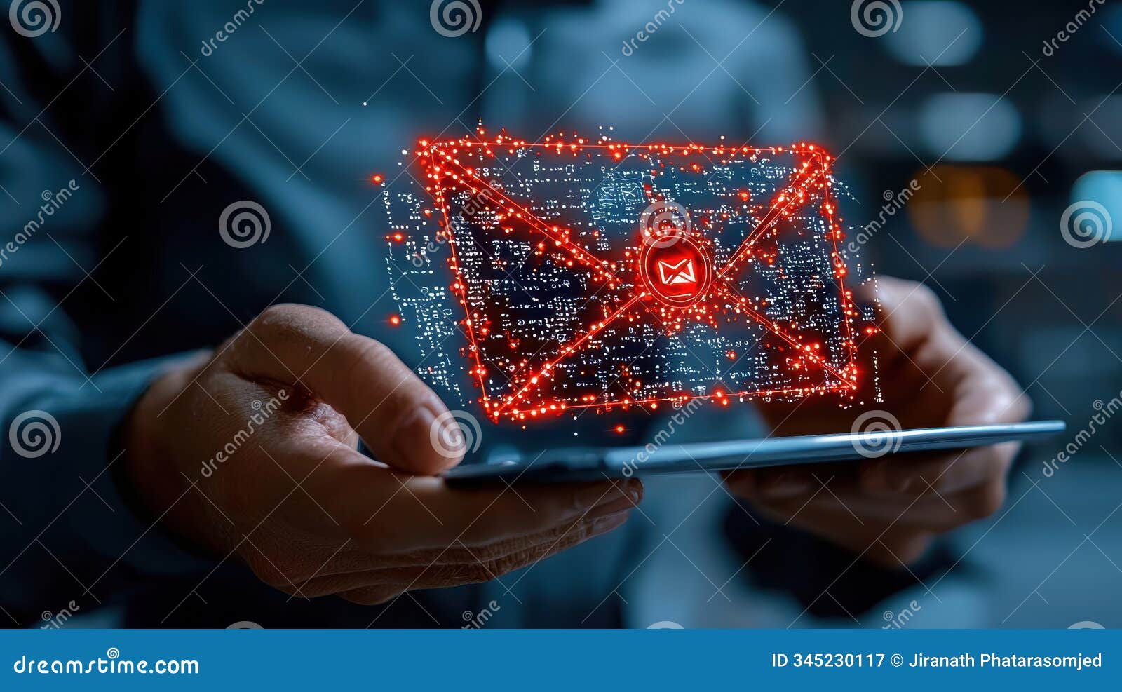 Visual Representation of Phishing Email Being Sent, Showcasing Glowing ...
