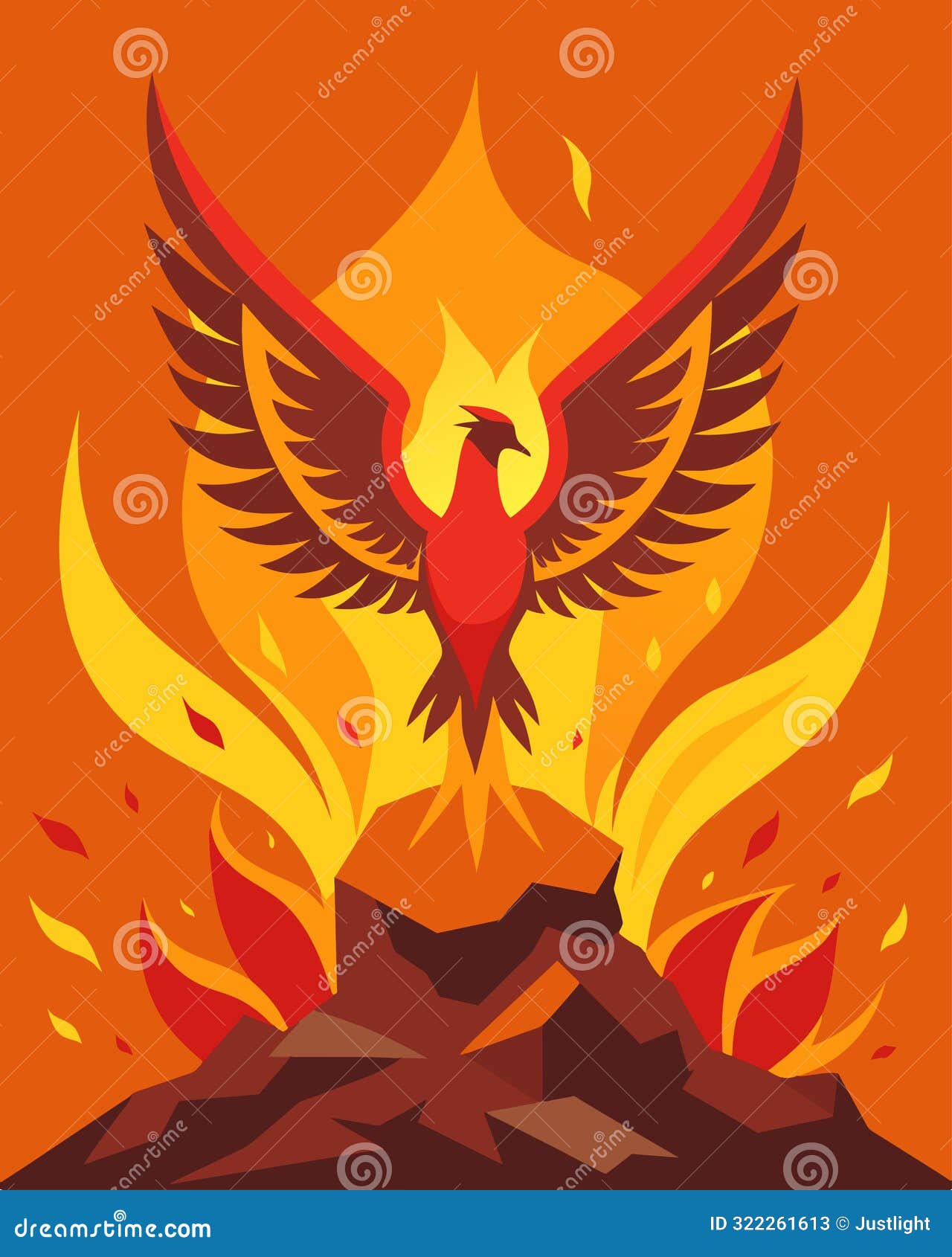 A Visual Representation of a Phoenix Rising from the Ashes Symbolizing ...