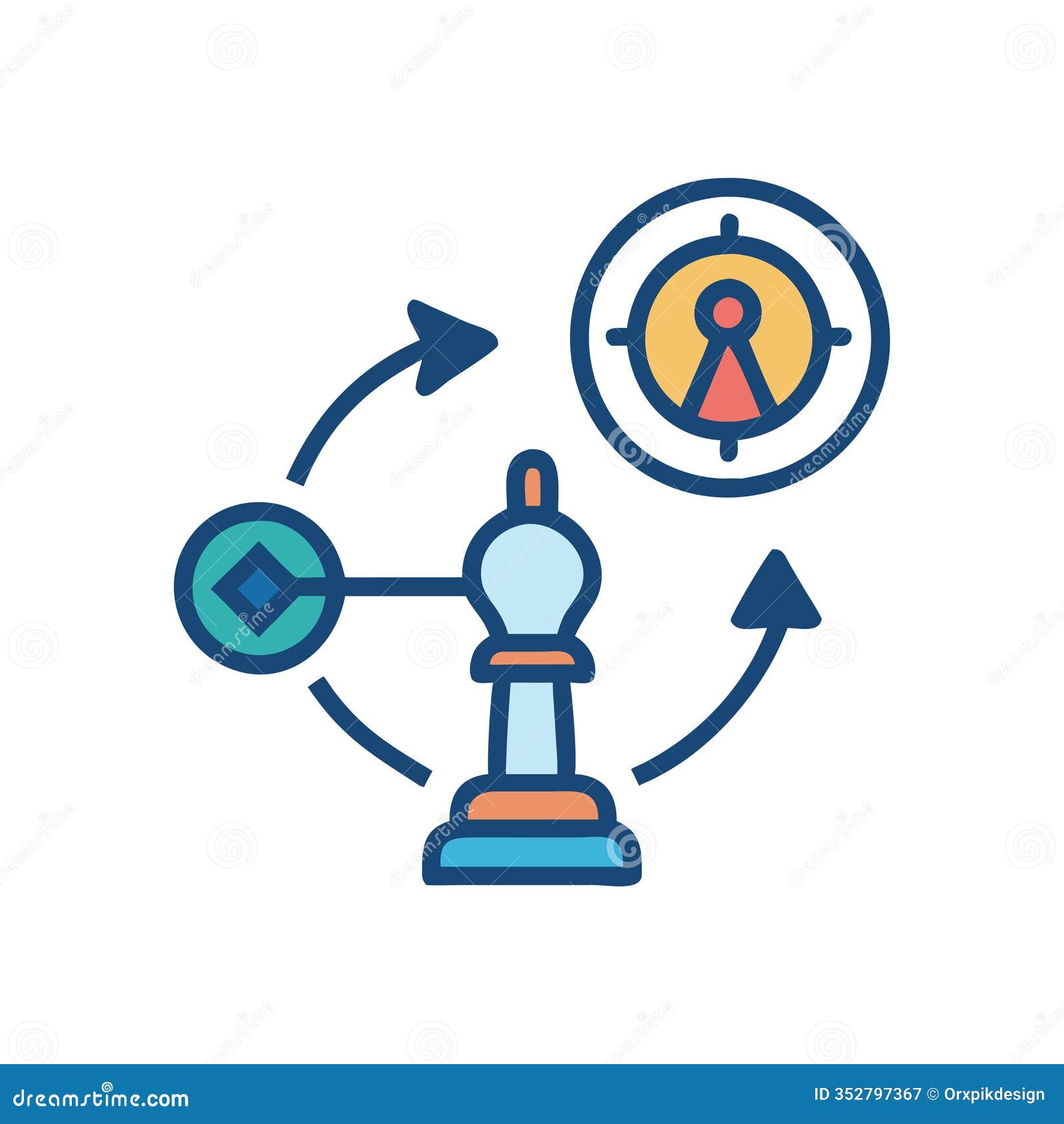 Competitive Positioning Visual Icon Vector Illustration | CartoonDealer ...