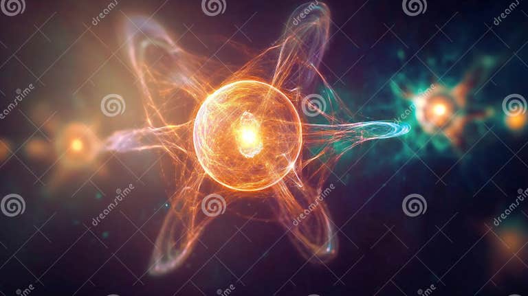 Visual Representation of Quantum Entanglement Illustrating Atomic ...