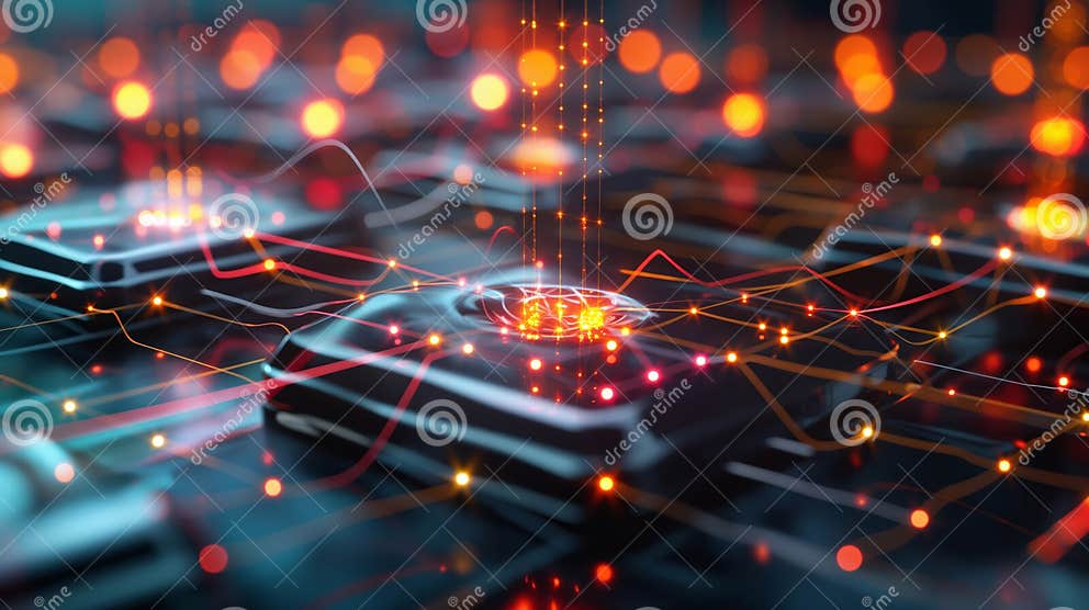 Quantum Photon Network Visual Representation Stock Illustration ...