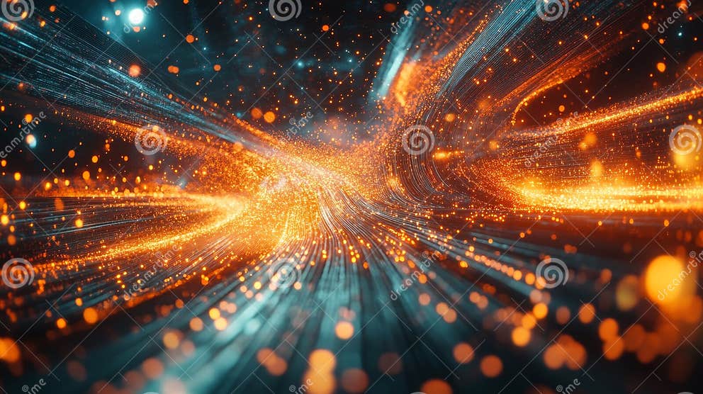 Visual Representation of a Software Update with Glowing Particles and ...