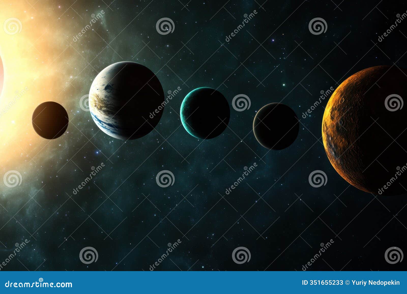 Visual Representation of the Solar System Featuring Planets in Their ...