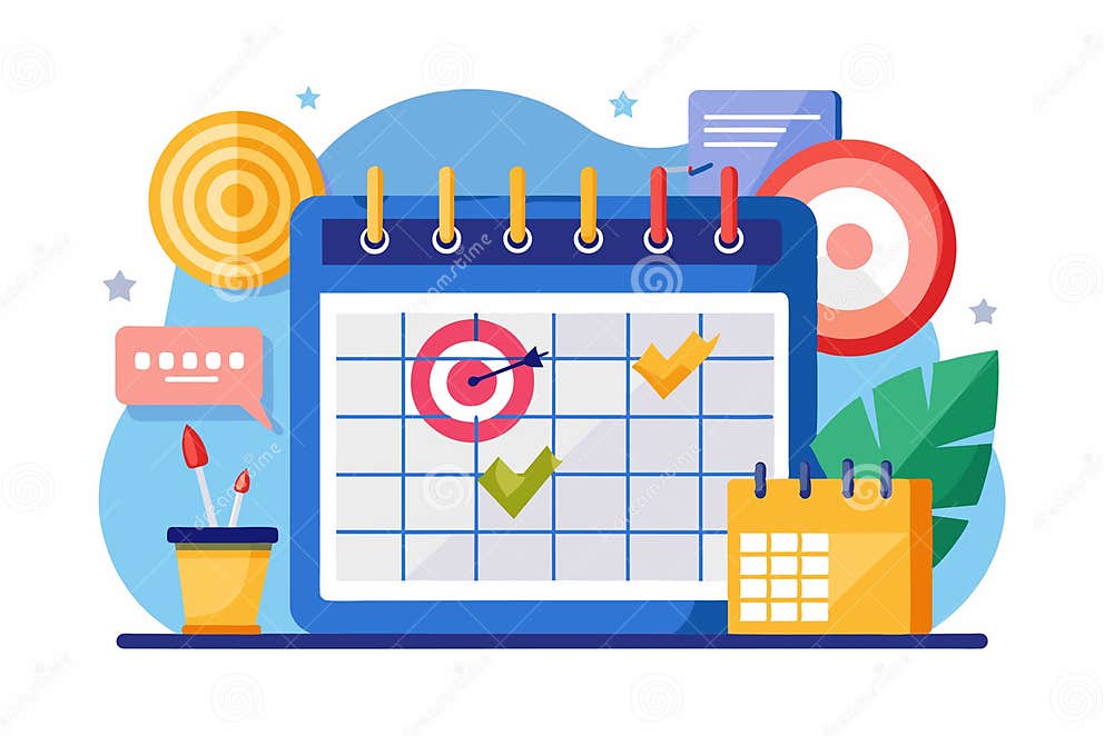 Visual Representation of a Target Planning Calendar Featuring Goals ...