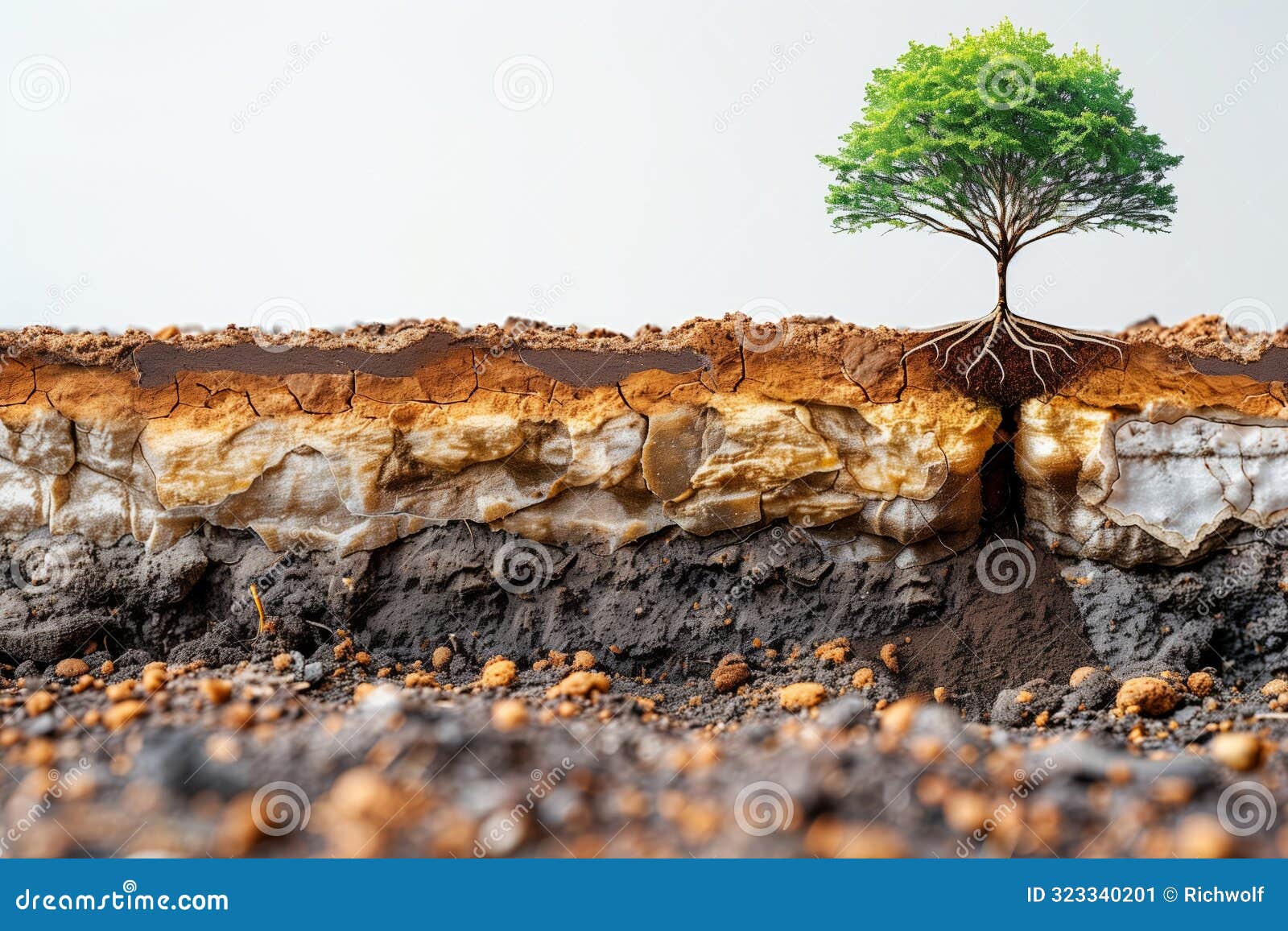 Visual Representation of Tree and Soil Layers Showing Growth and ...