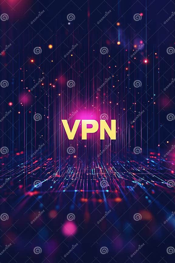 Visual Representation of VPN Technology with Neon Colors and Abstract ...