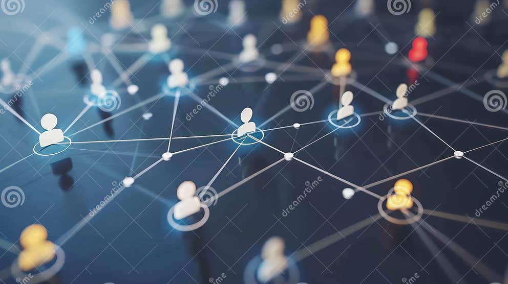Interconnected Network of People Connecting with Each Other Stock ...