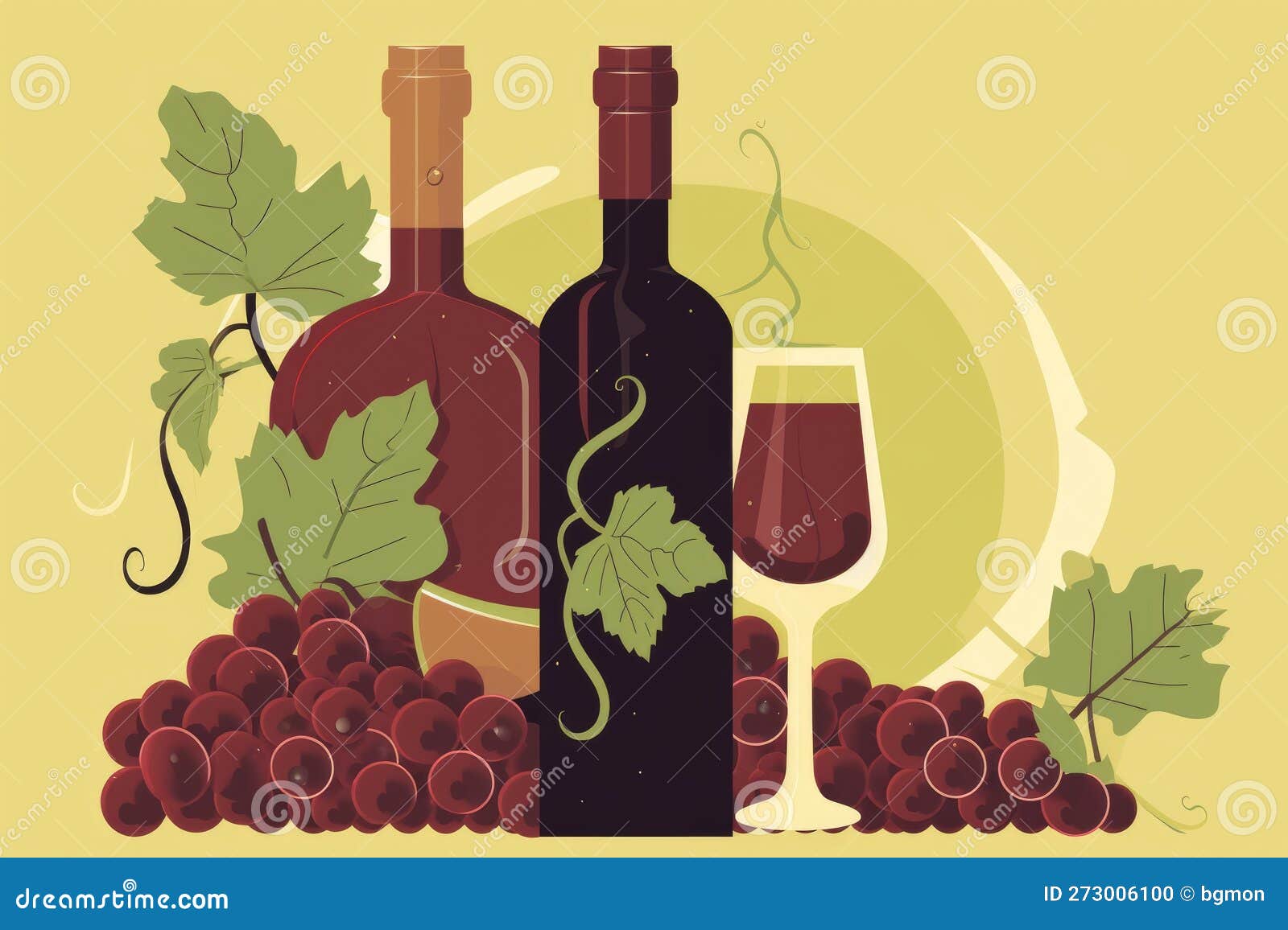 Visual Representation of Wine Bottle Cup and Glass. Generative Ai Stock ...