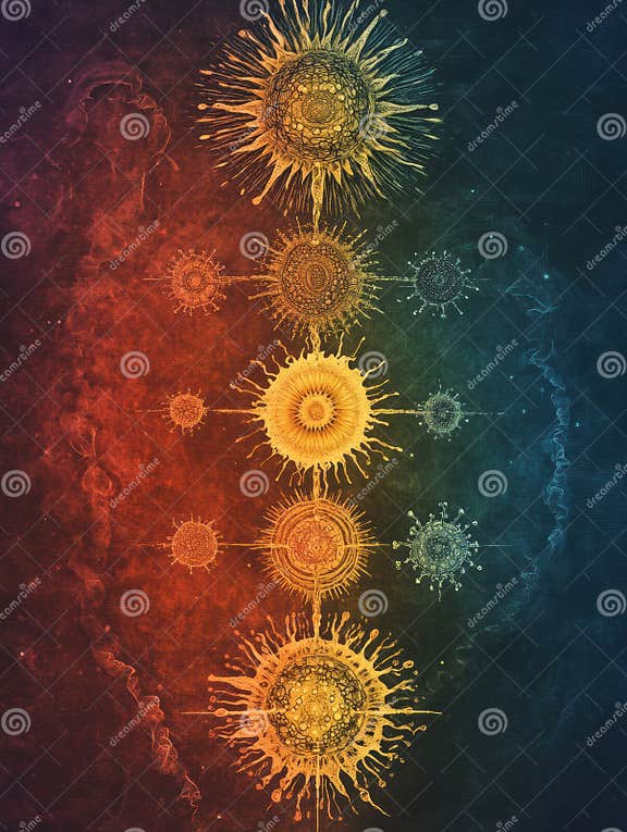 Progression of Virus Forms from Simple To Complex, Showcasing Intricate ...