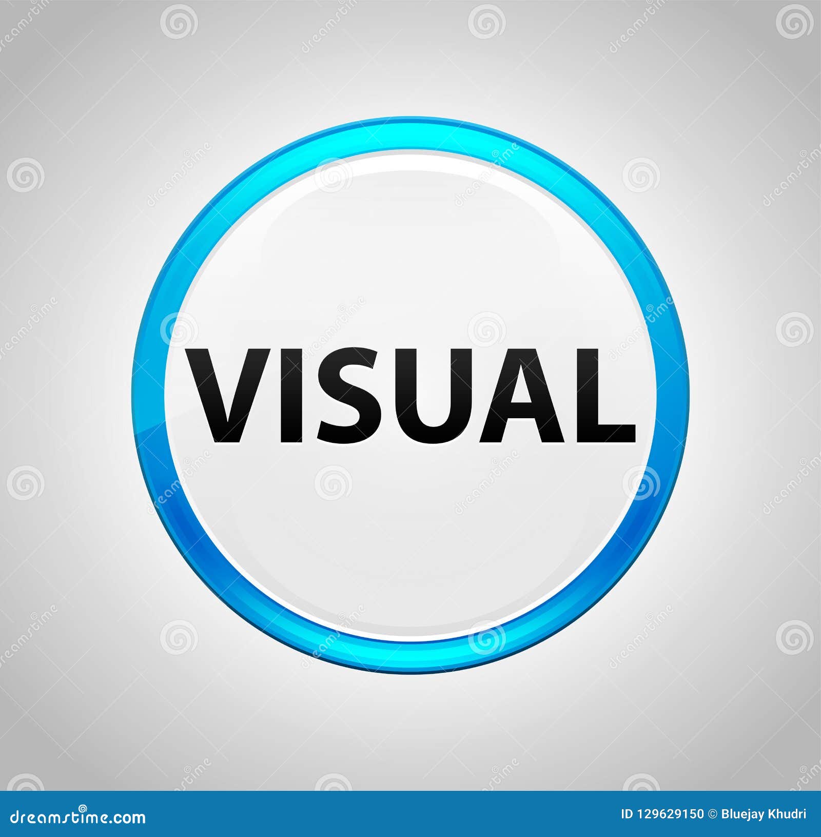 Visual Round Blue Push Button Stock Illustration - Illustration of ...