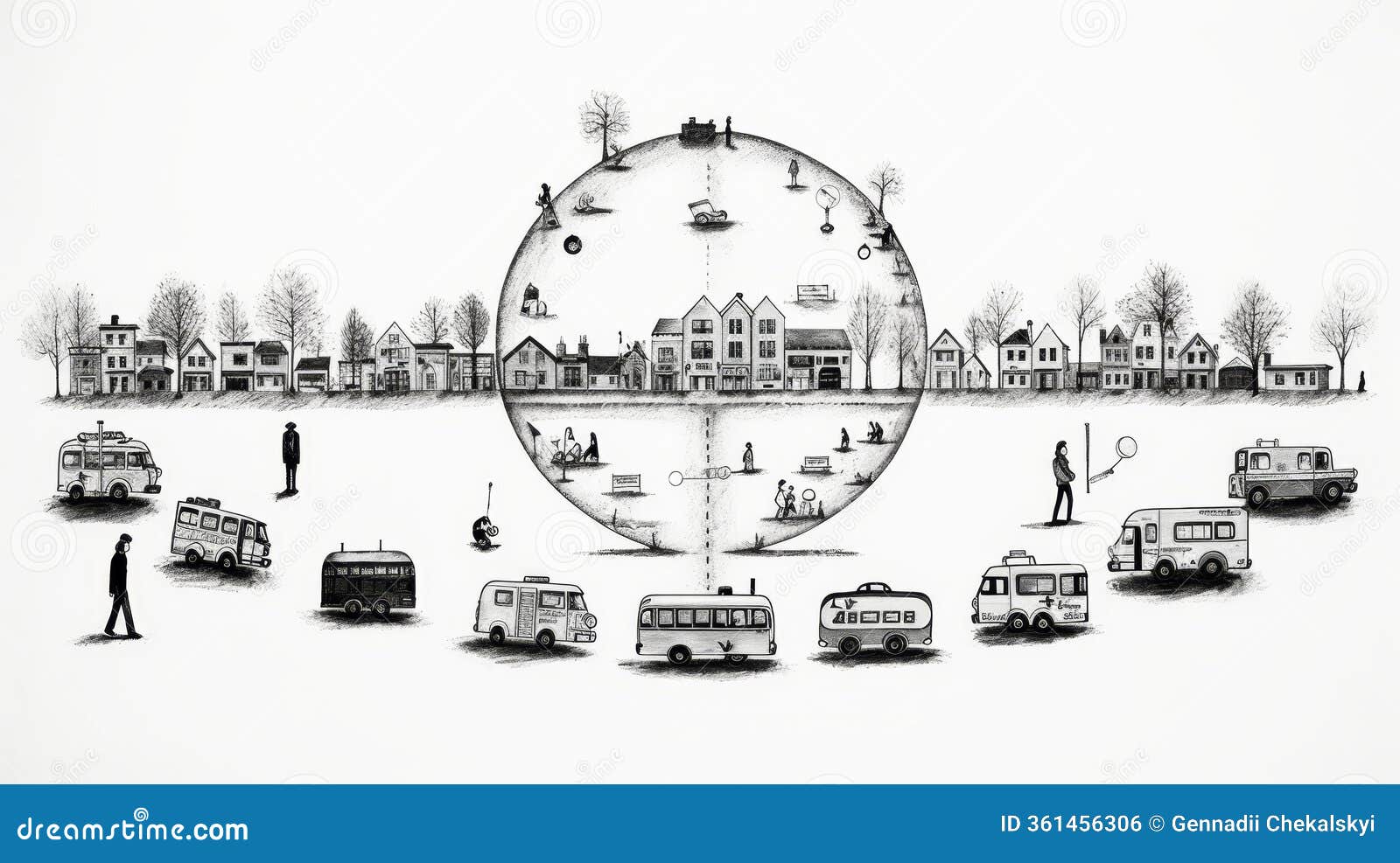 Visual Route Map Connecting Starting Point To Destination with Vehicle ...