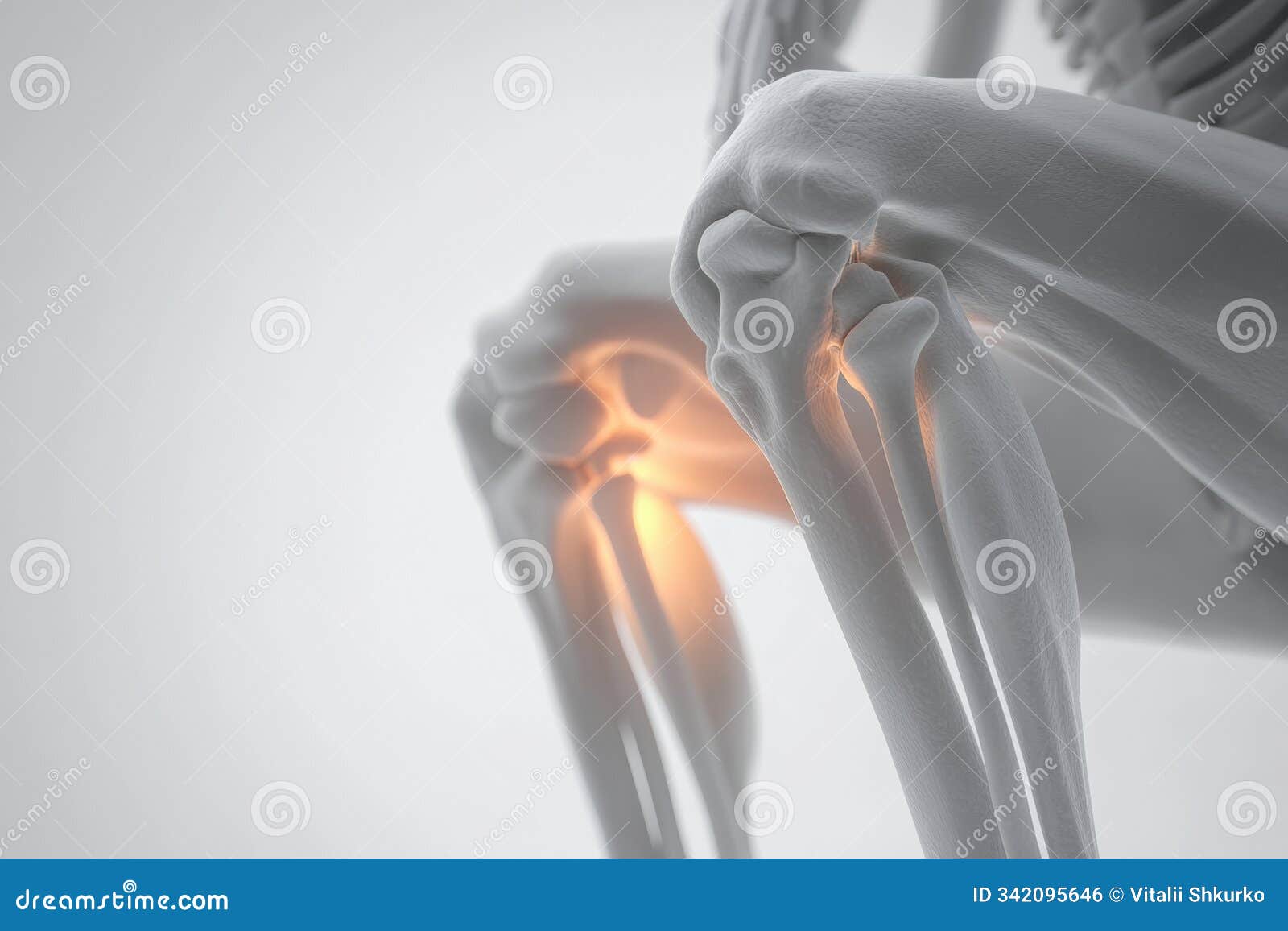 The Visual Shows a Close-up View of a Human Knee Joint, Illuminating ...