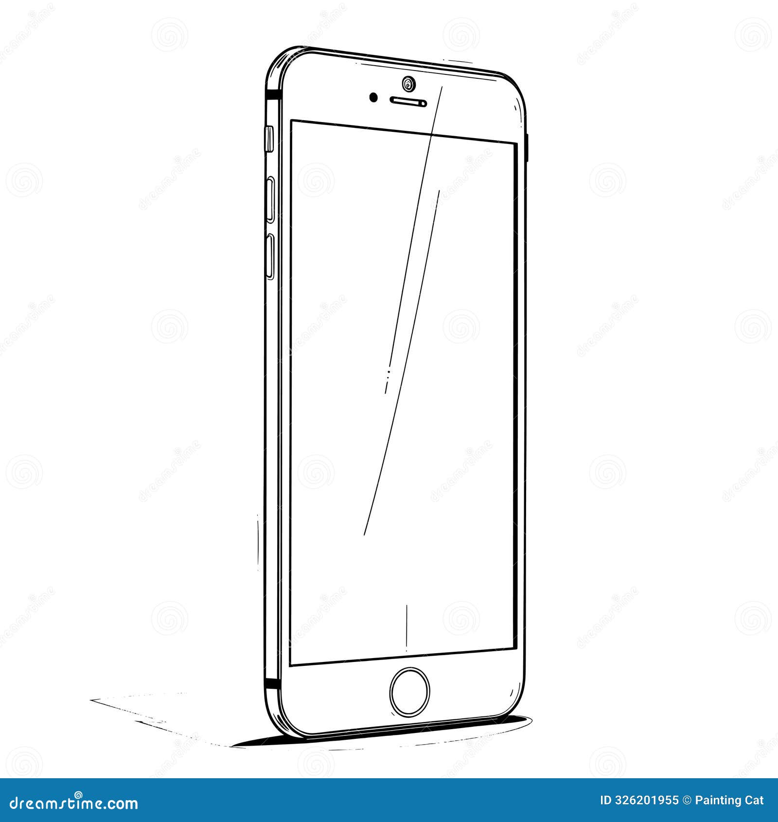 Visual a Simple Line Drawing of an Icon for a Mobile Device, with a ...
