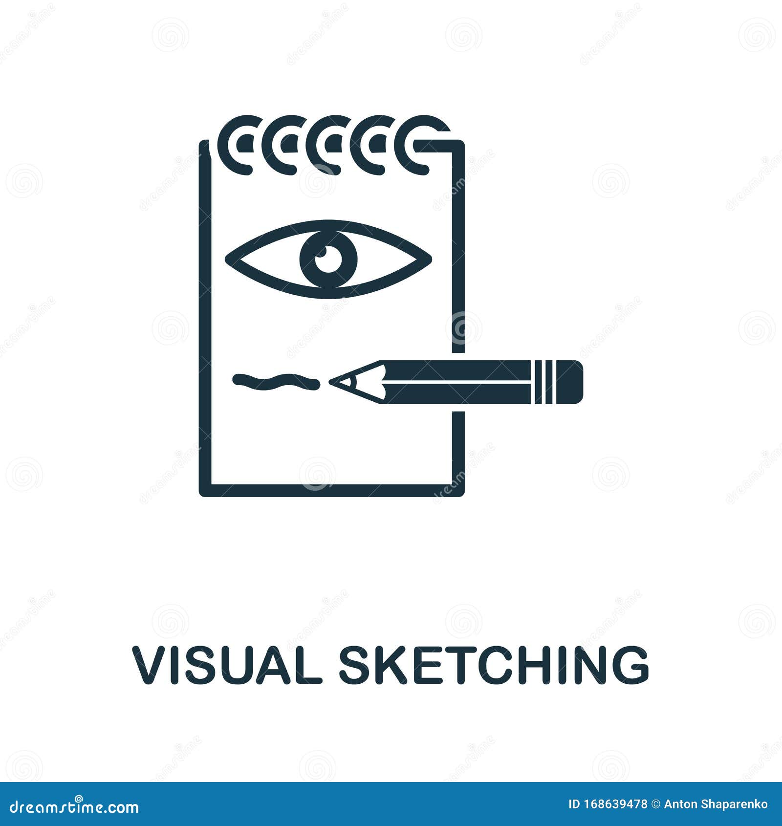 Visual Sketching Icon From 3d Printing Collection. Simple Line Visual ...