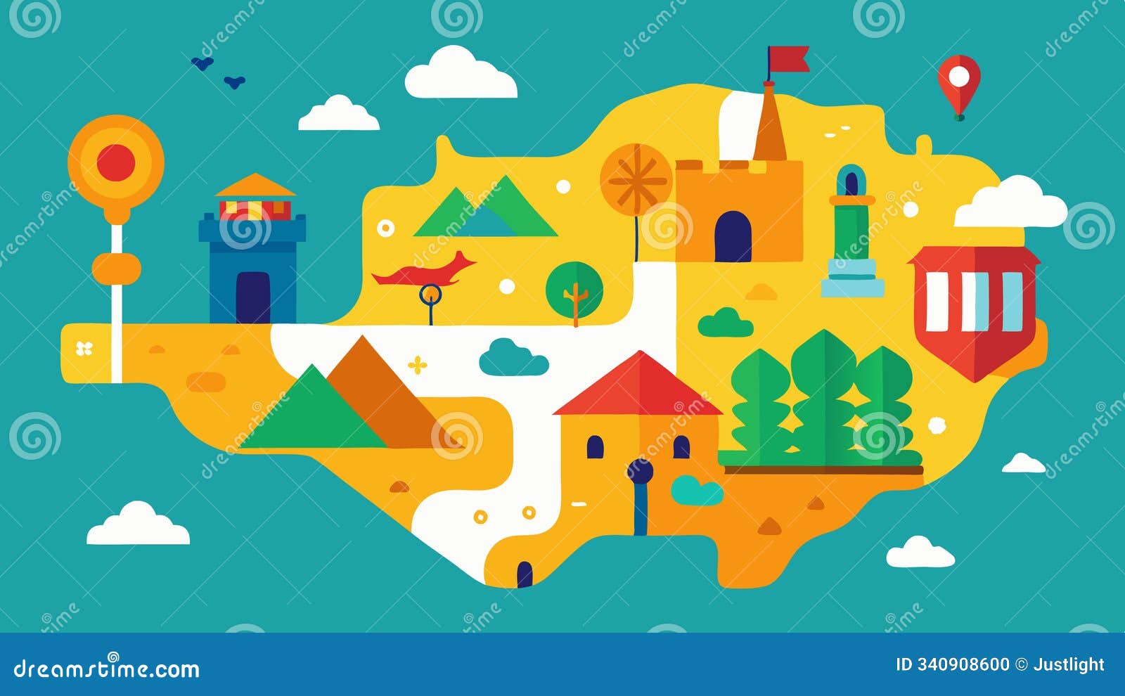 Visual Storytelling Map an Illustrated Colorful Map that Tells a Visual ...