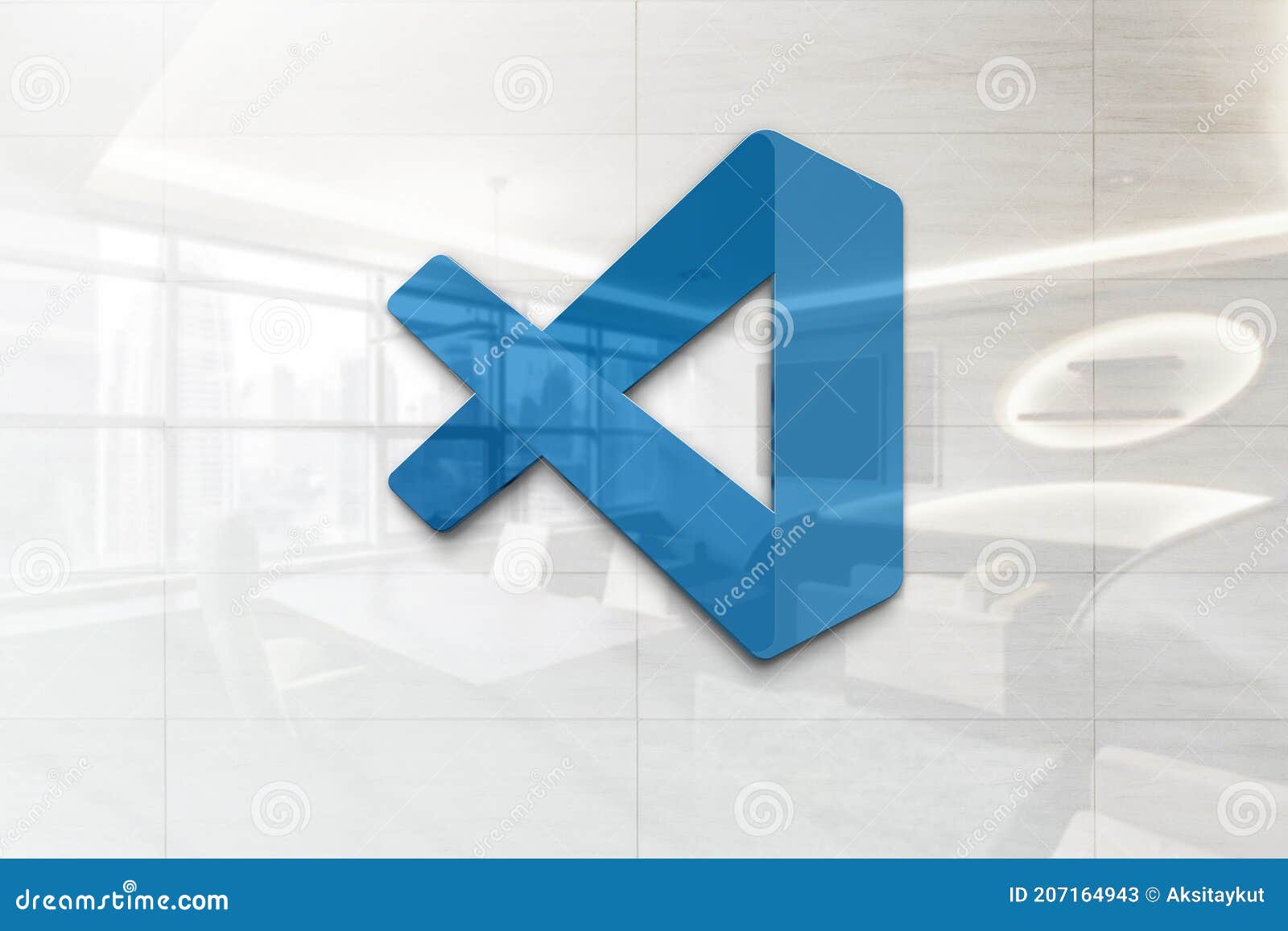 Visual Studio Code on Glossy Office Wall Realistic Texture Editorial ...