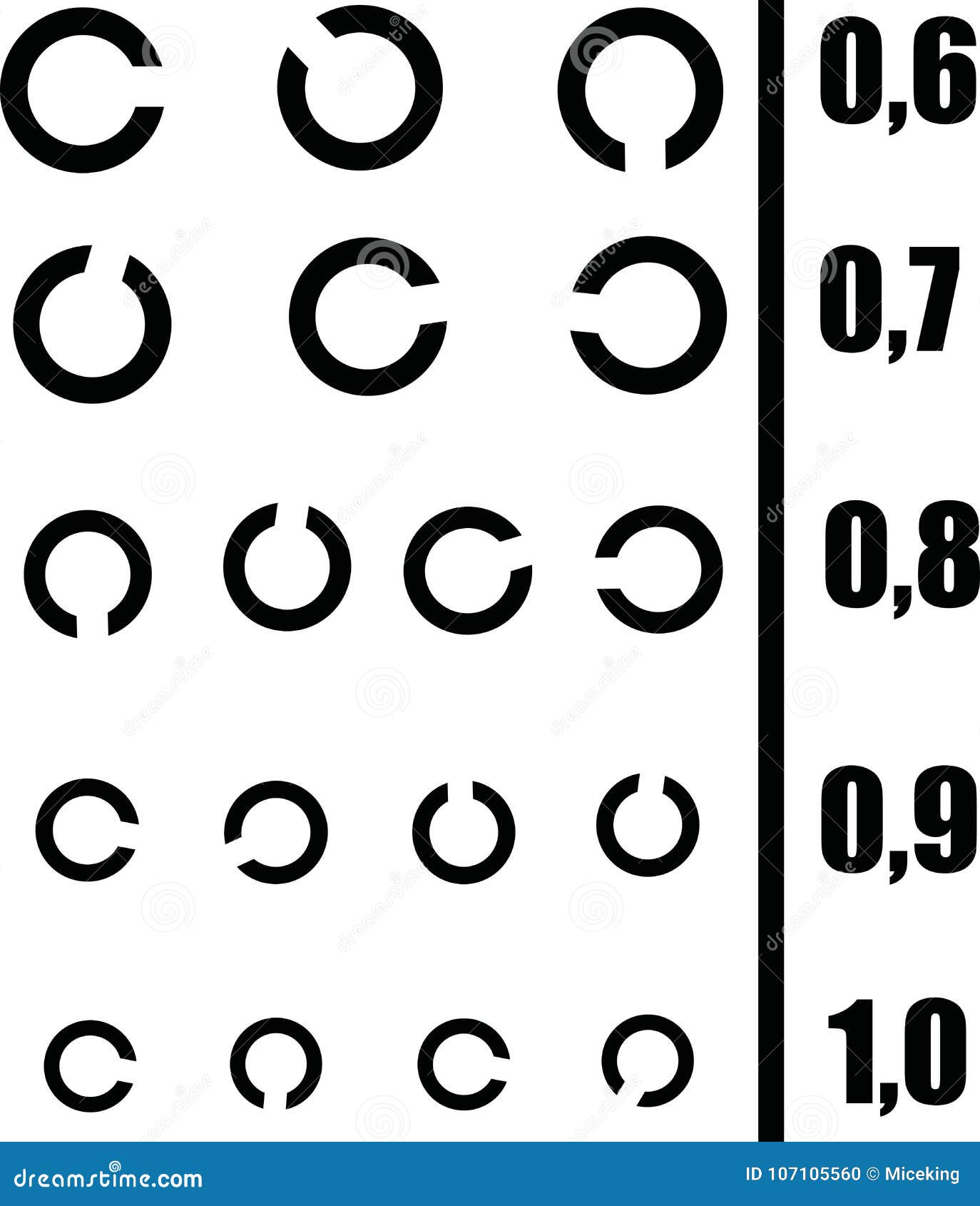 Visual test with circles stock vector. Illustration of eyeglasses ...
