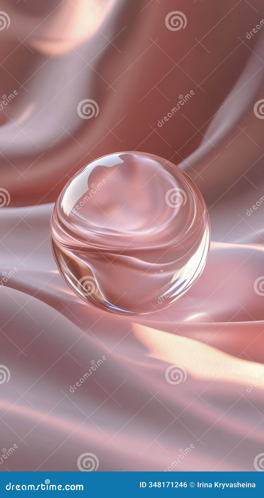 Visual of a Translucent Sphere Resting on a Serene Pink Surface Stock ...