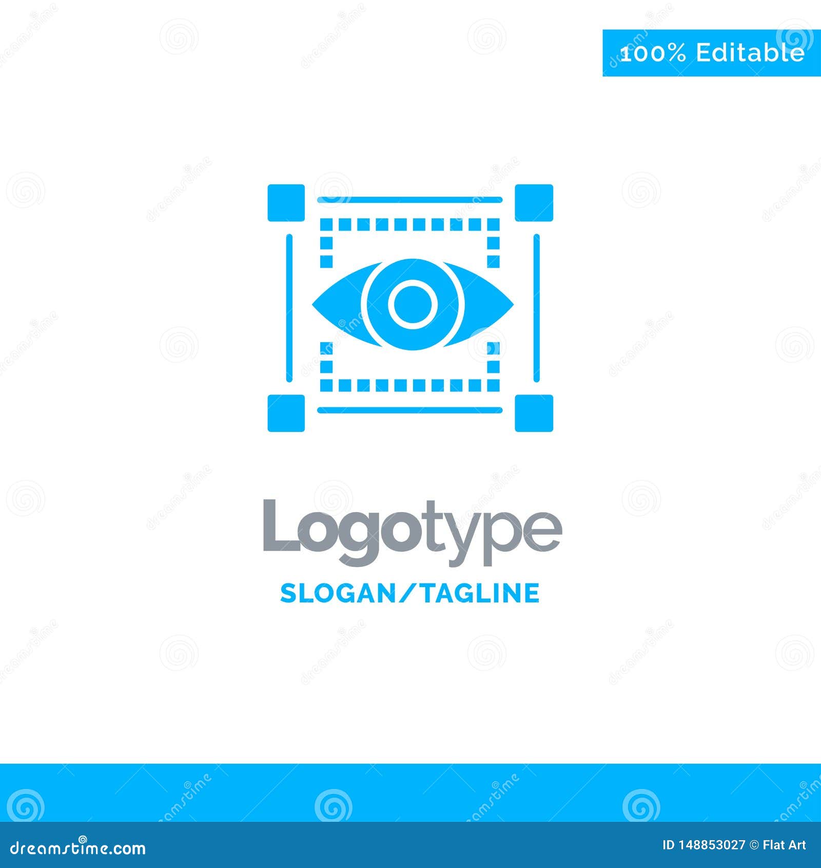 Visual, View, Sketching, Eye Blue Business Logo Template Stock Vector ...