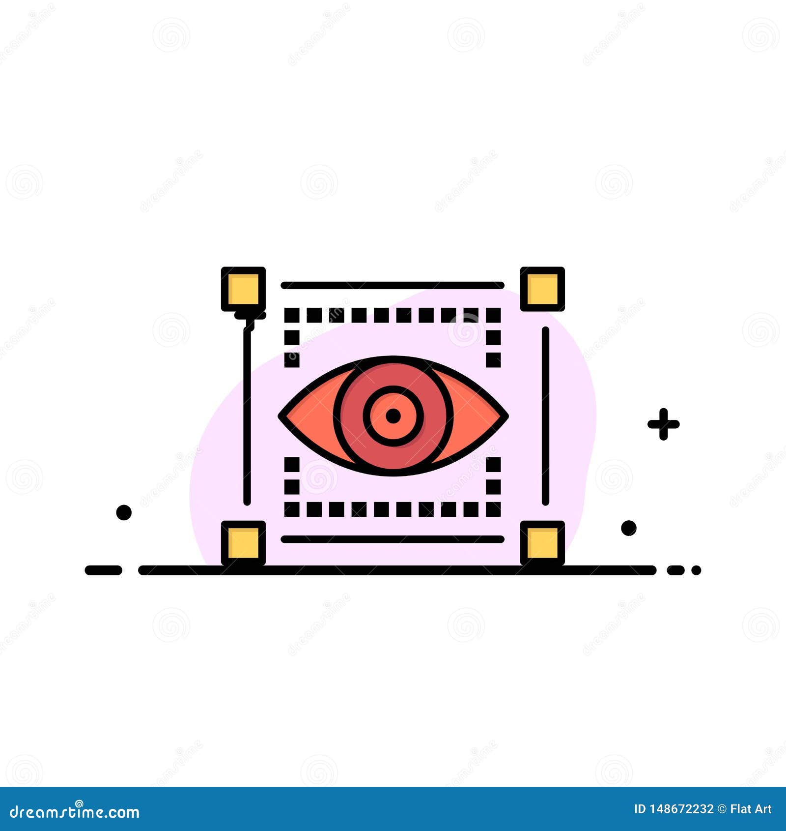 Visual, View, Sketching, Eye Business Flat Line Filled Icon Vector ...