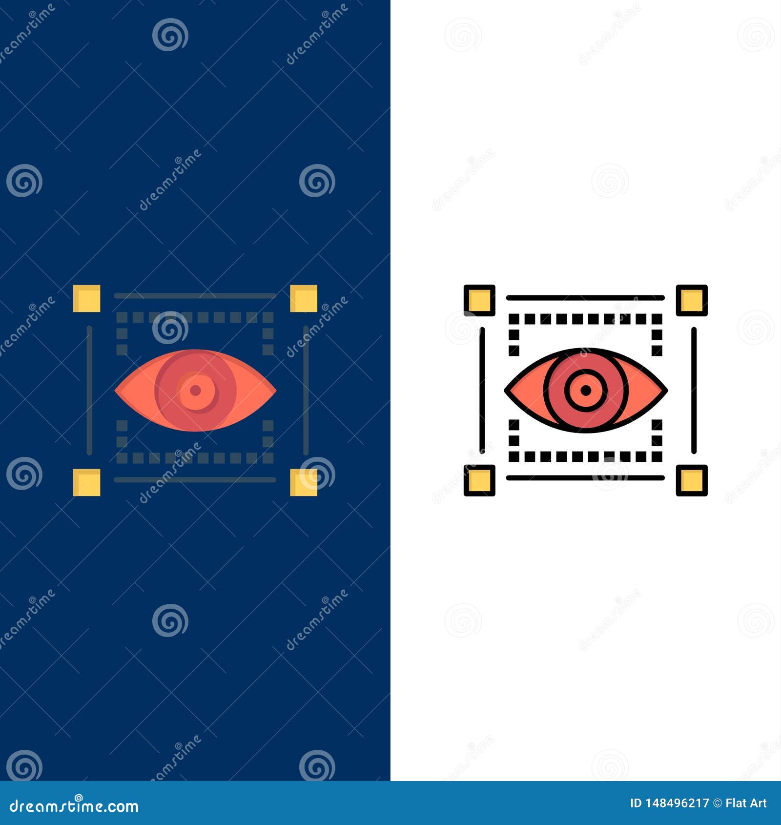 Visual, View, Sketching, Eye Icons. Flat and Line Filled Icon Set ...
